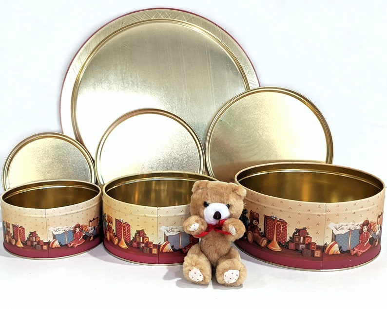 Tin Teddy Bear Set toy Box Teddy Set Canister Tins - Etsy