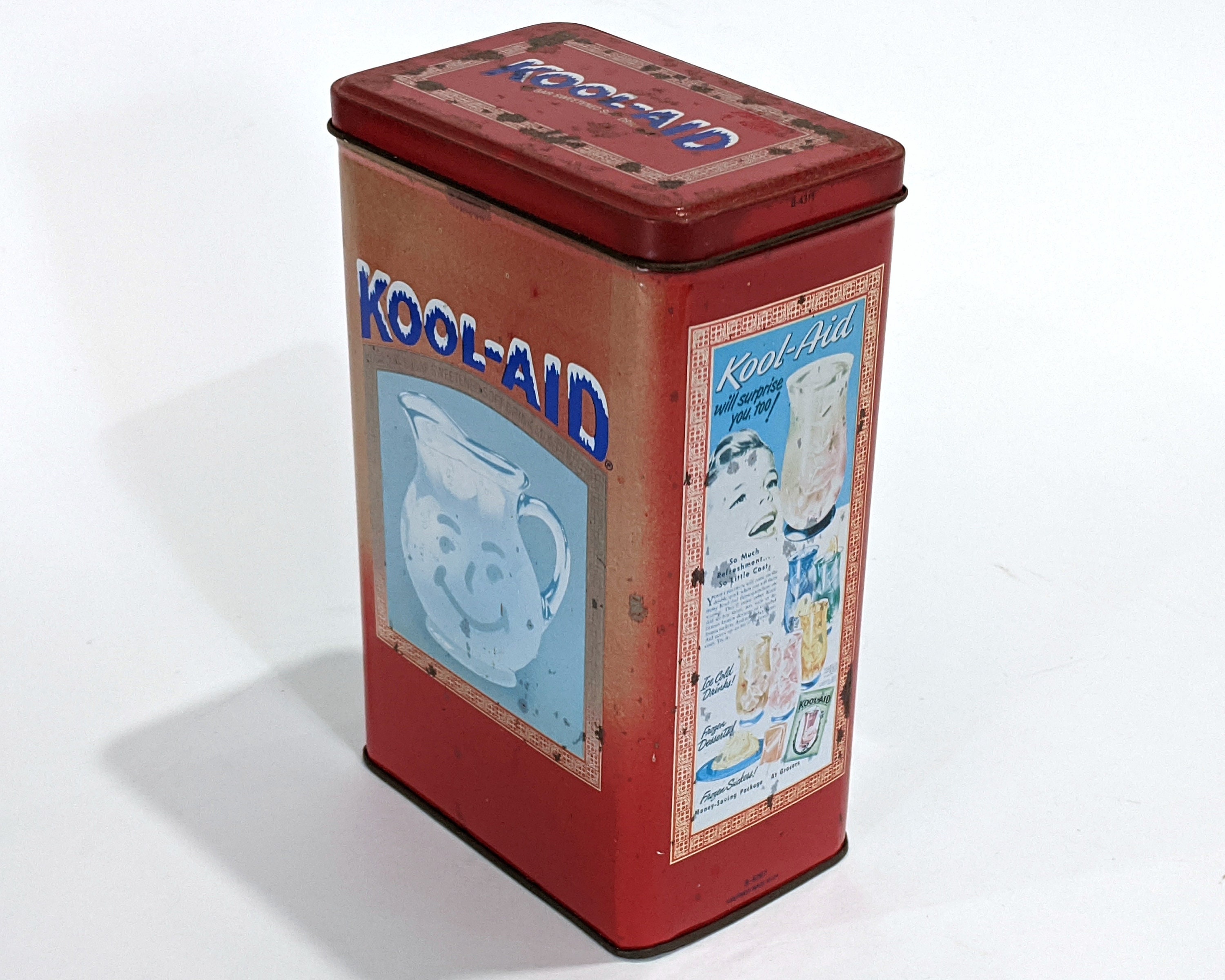 Tin Kool-aid® Sugar Sweetened Soft Drink Mix Tin Metal Red - Etsy