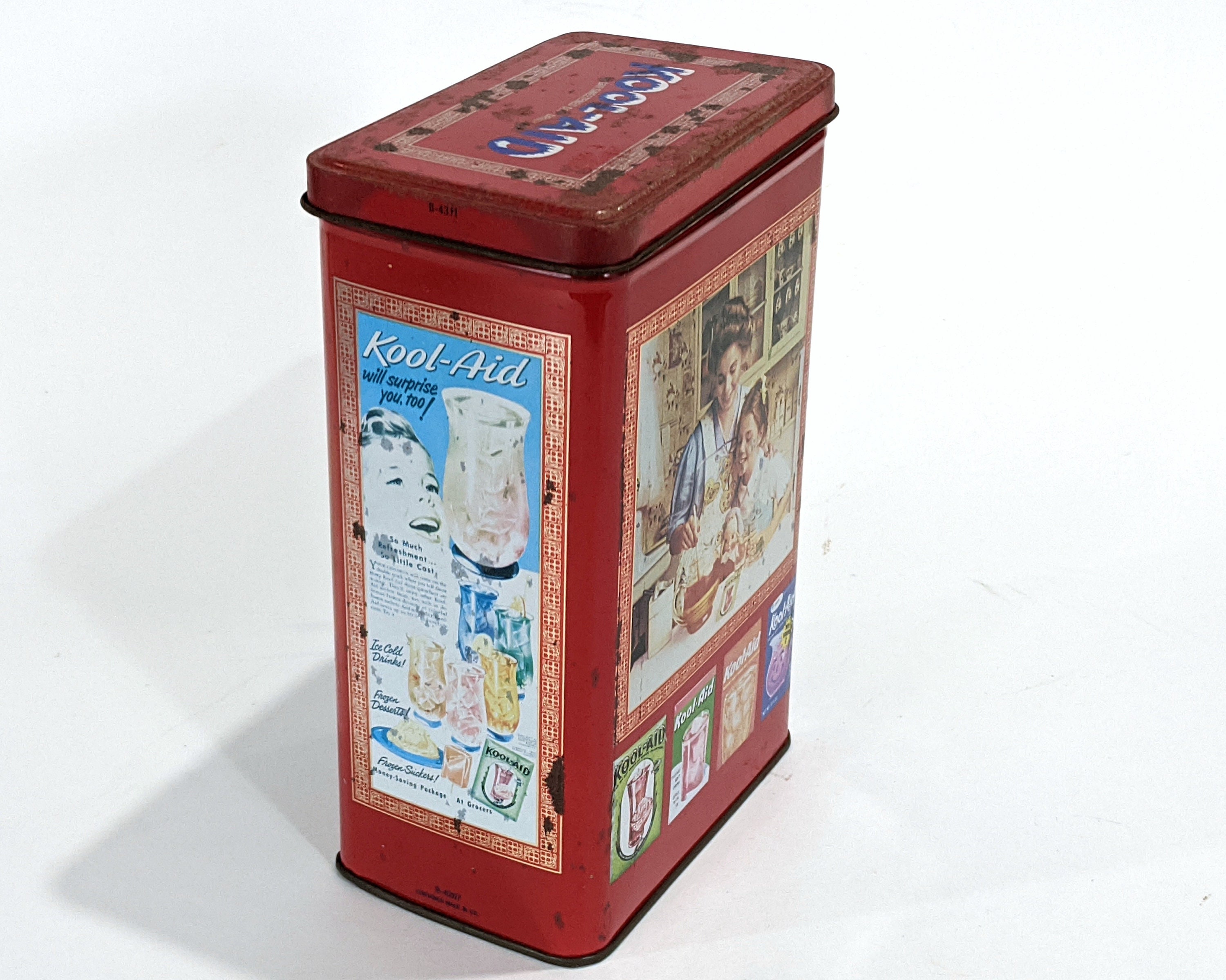 Tin Kool-aid® Sugar Sweetened Soft Drink Mix Tin Metal Red - Etsy