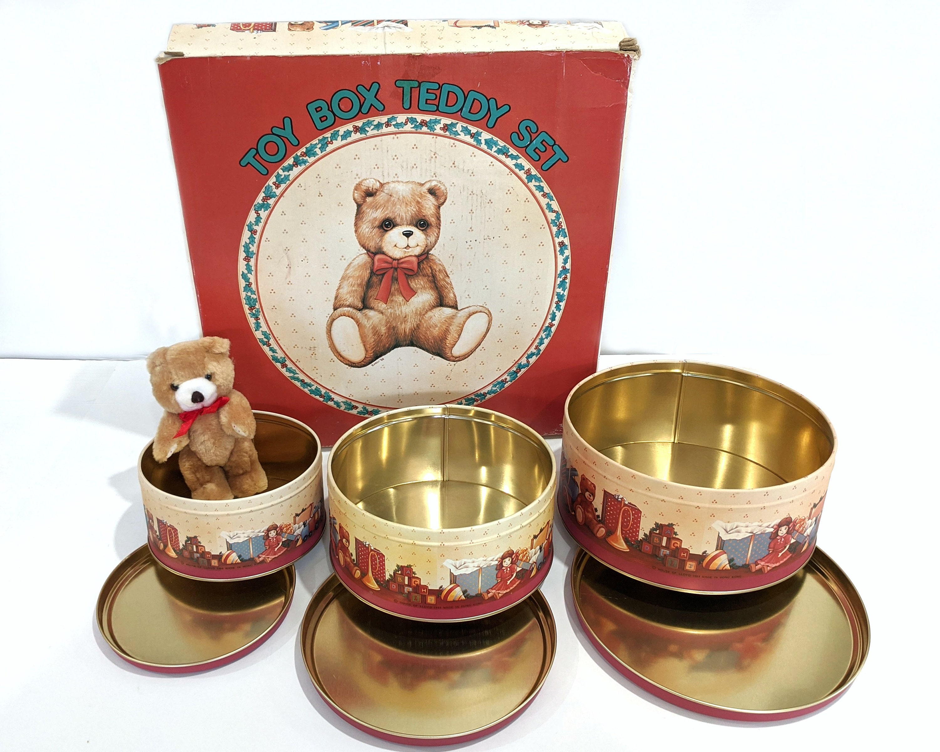 Tin Teddy Bear Set toy Box Teddy Set Canister Tins - Etsy