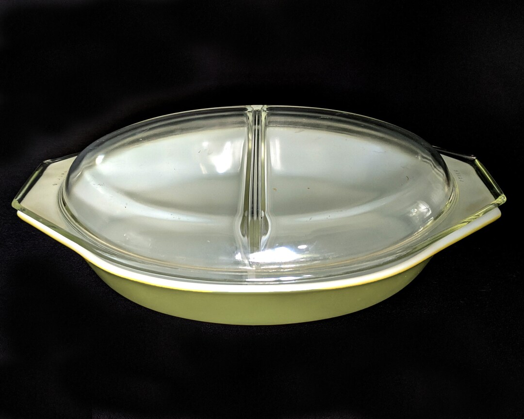 PYREX verde Green Divided Casserole 1-qt Glass - Etsy