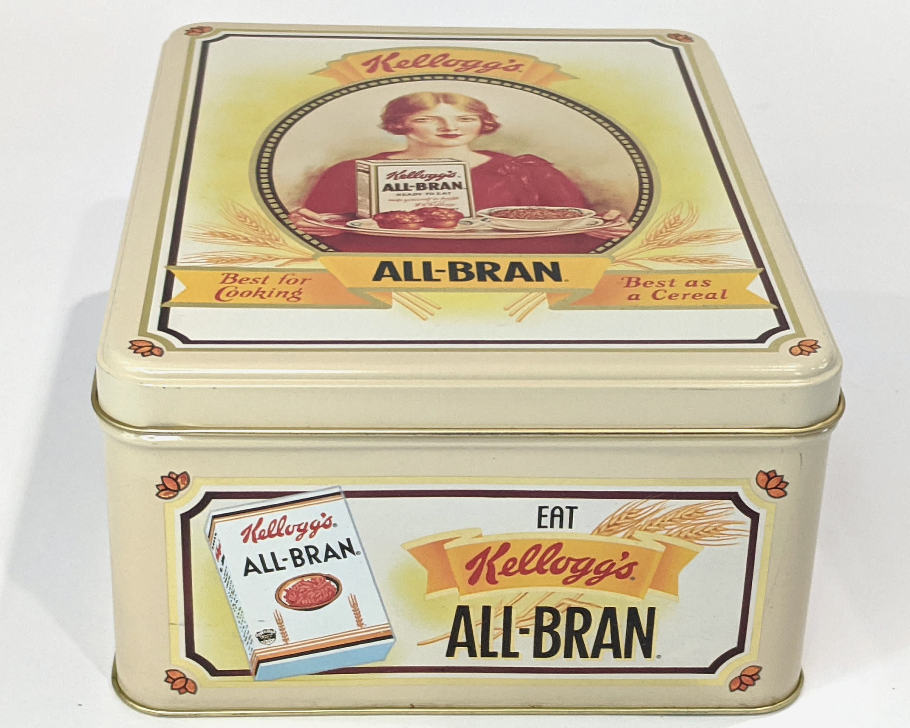 Tin Kellogg's® ALL-BRAN® Cereal ©1991 Vintage Kellogg's® Cereal Storage ...