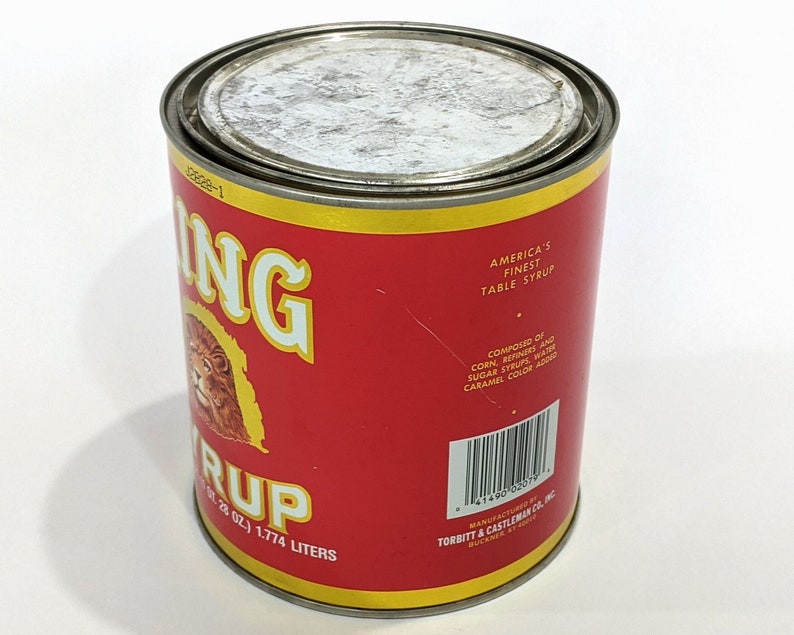 Tin King Syrup Red Gold Lion Logo Table Syrup Canister Lid Torbitt ...
