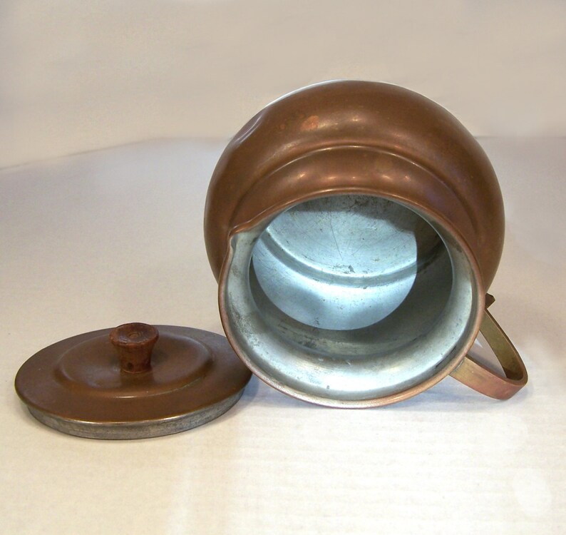 Pitcher Copper Pot Lid Handle Lid Wooden Knob Portugal - Etsy