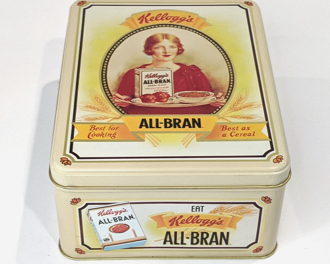 Tin Kellogg's® ALL-BRAN® Cereal ©1991 Vintage Kellogg's® Cereal Storage ...