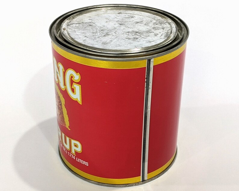 Tin King Syrup Red Gold Lion Logo Table Syrup Canister Lid Torbitt ...