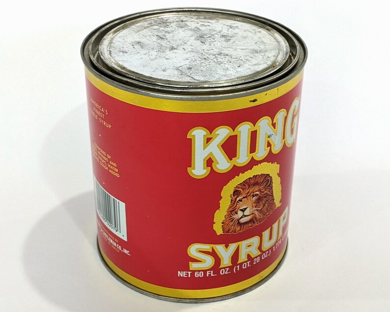 Tin King Syrup Red Gold Lion Logo Table Syrup Canister Lid Torbitt ...