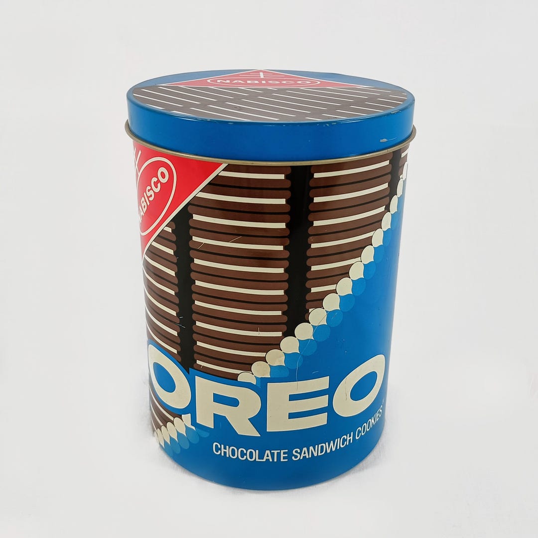 Tin OREO® Chocolate Sandwich Cookies® Nabisco© Collectible 1970s Blue ...