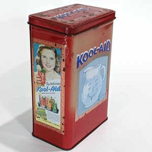 Tin Kool-aid® Sugar Sweetened Soft Drink Mix Tin Metal Red Blue ...