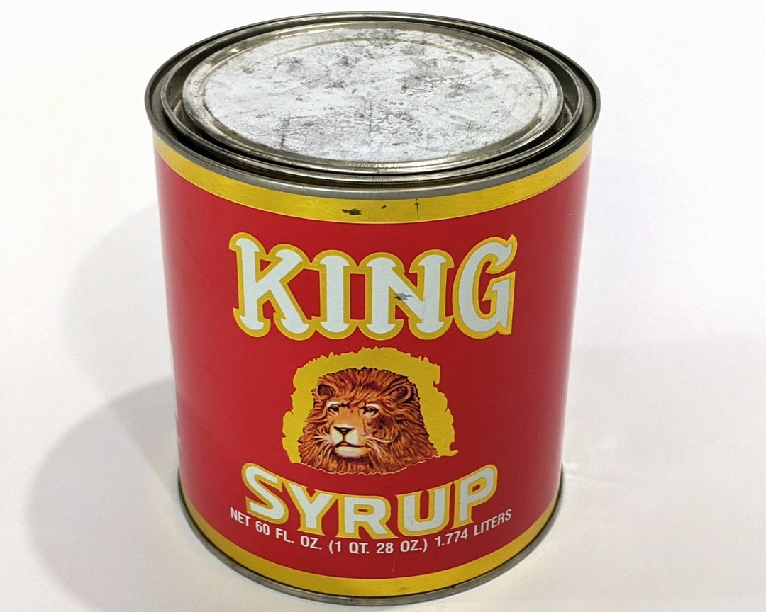 Tin King Syrup Red Gold Lion Logo Table Syrup Canister Lid Torbitt ...