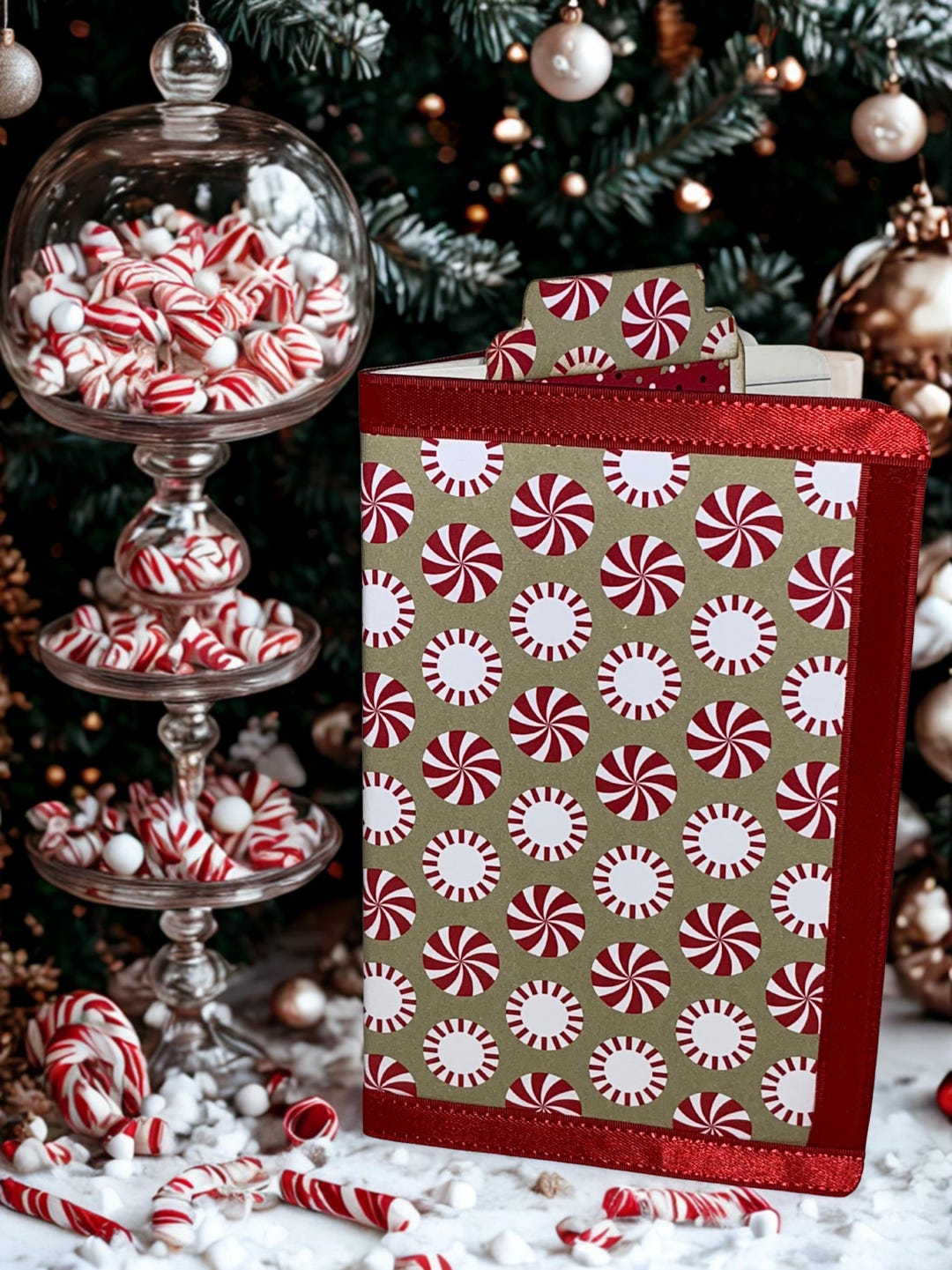 Peppermint Candy Christmas-themed Covered Notebook - Etsy