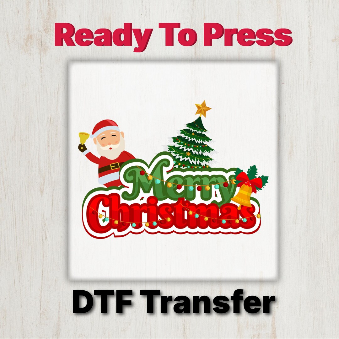 Merry Christmas Tree DTF Transfer | Santa and Tree Festive Design - Etsy