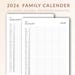 2026 Family Monthly Calendar Printable | A4 Letter Planner (digital ...