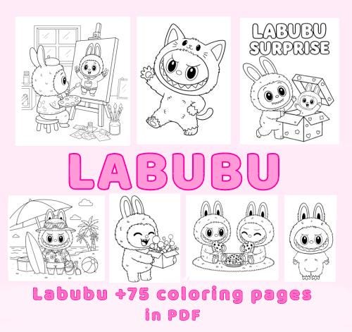 Labubu +75 Coloring Pages PDF / Labubu Coloring Pages PDF Printables - Etsy