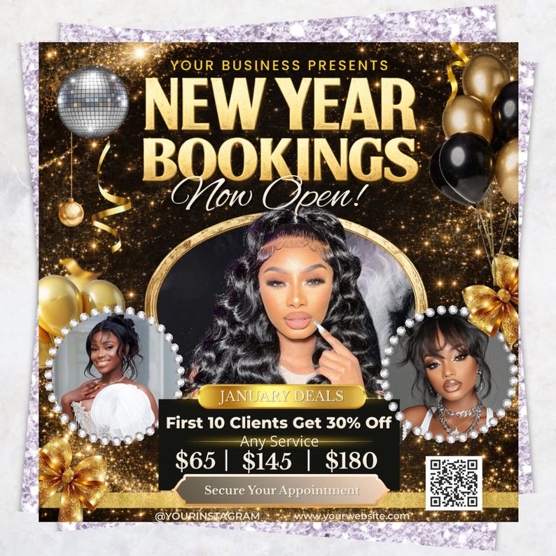 January 2026 New Years Bookings Flyer | January Braids Hair Flyer ...