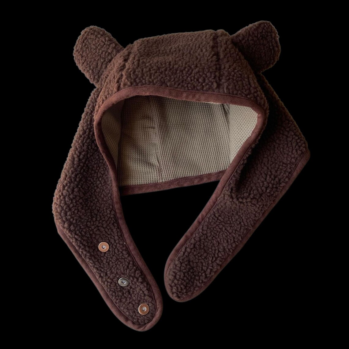 Teddy Bear Ear Trapper Hat - Fuzzy Brown Bomber, Rapper Style - Etsy