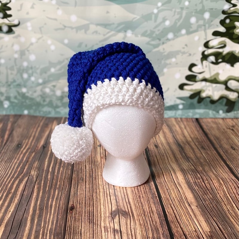 Blue Santa Hat Baby Size - Etsy