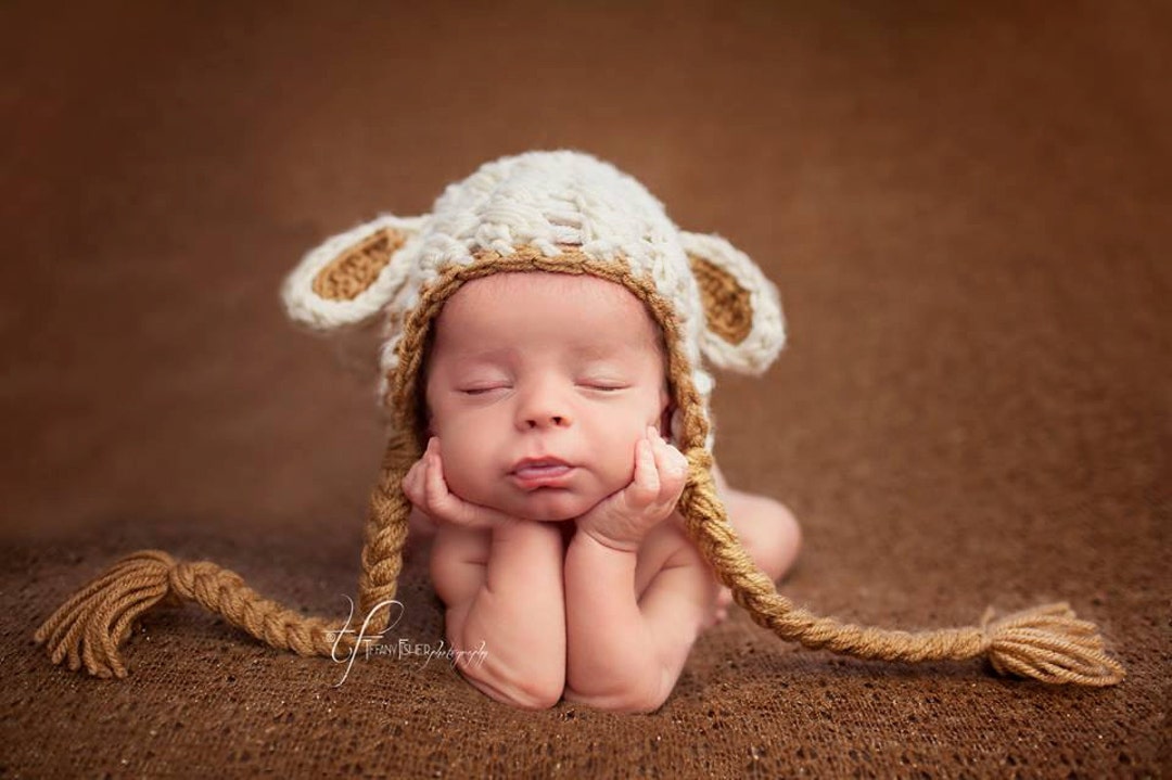 Baby Lamb Hat (many Colors Available, Sizes Nb, 1-3mos, 3-6mos, 6-12mos ...