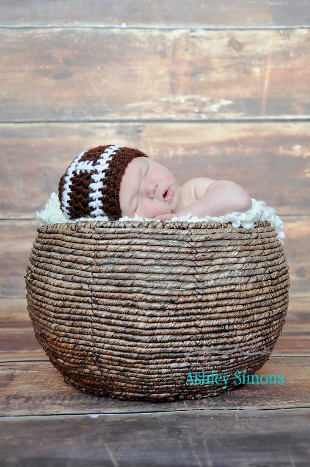 Baby Football Hat Photography Prop (sizes Nb, 1-3mos, 3-6mos, 6-12mos ...