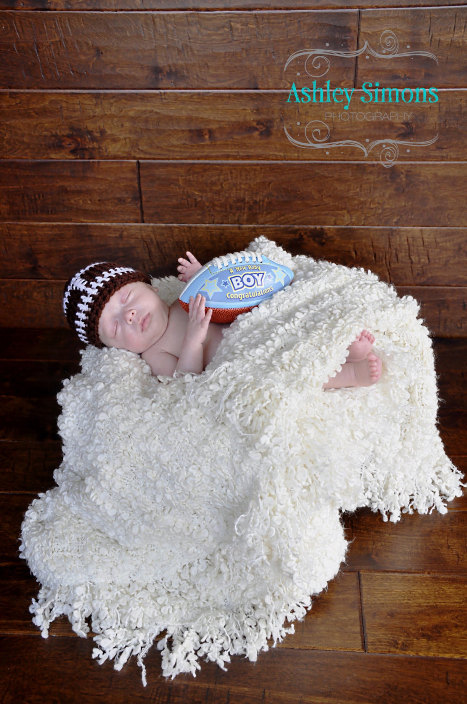 Baby Football Hat Photography Prop sizes Nb 1-3mos 3-6mos - Etsy