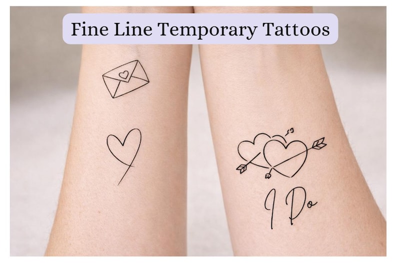 Fine Line Temporary Tattoos - Custom Words, Photos & Logos for Weddings ...