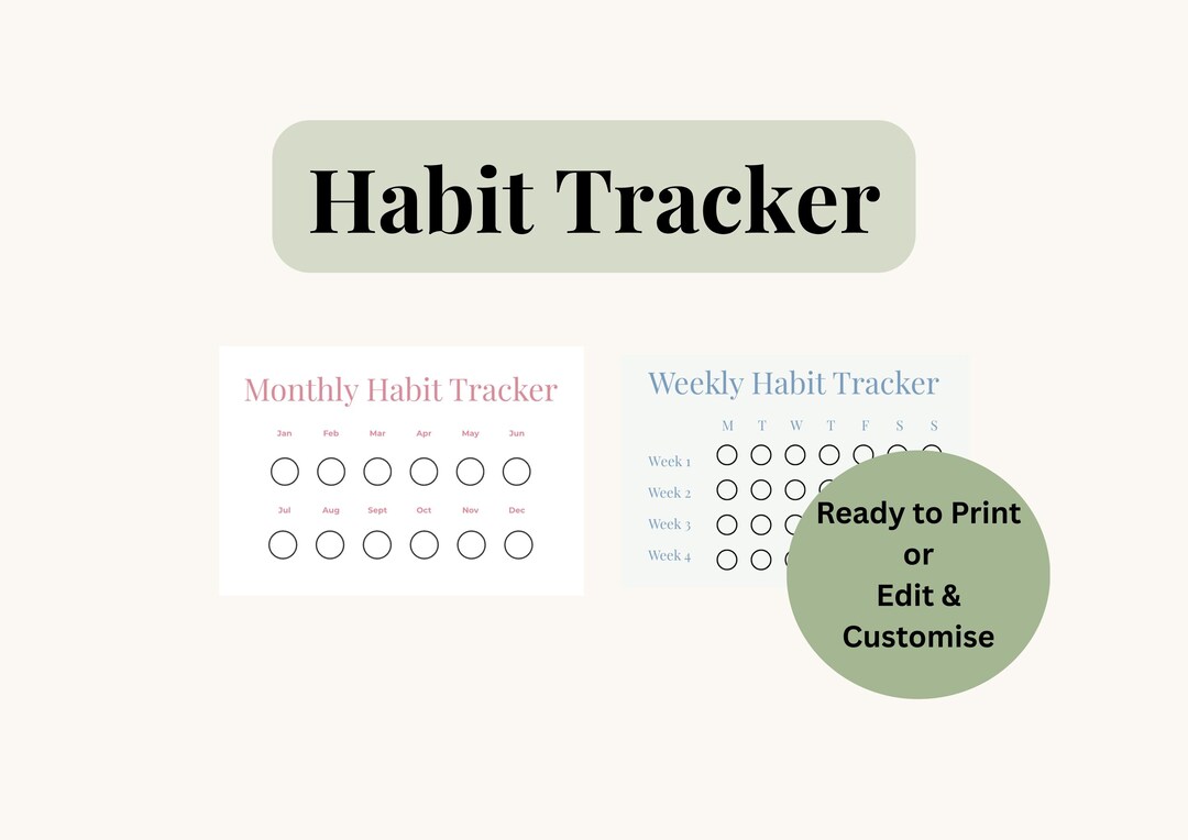 Habit Tracker | Star Chart | Customise or Ready to Print | Weekly ...