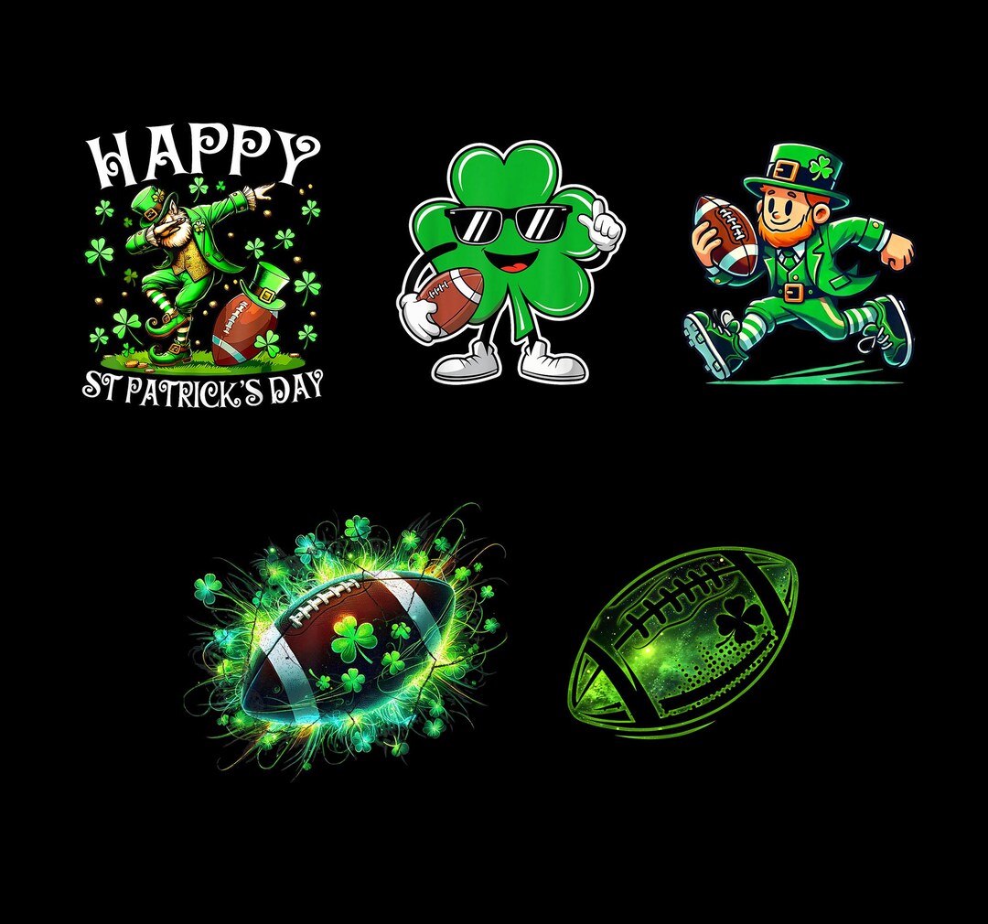 Shamrock Football PNG, St Patrick's Day Football Sublimation,clover ...