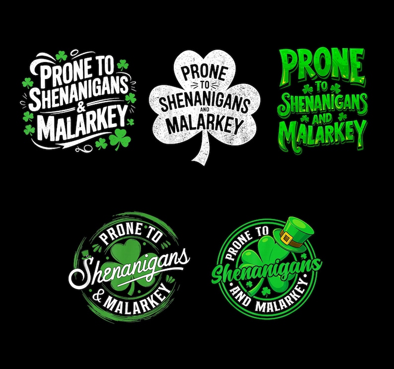 Prone to Shenanigans and Malarkey Png Bundle, St Patricks Day Shirt Png ...