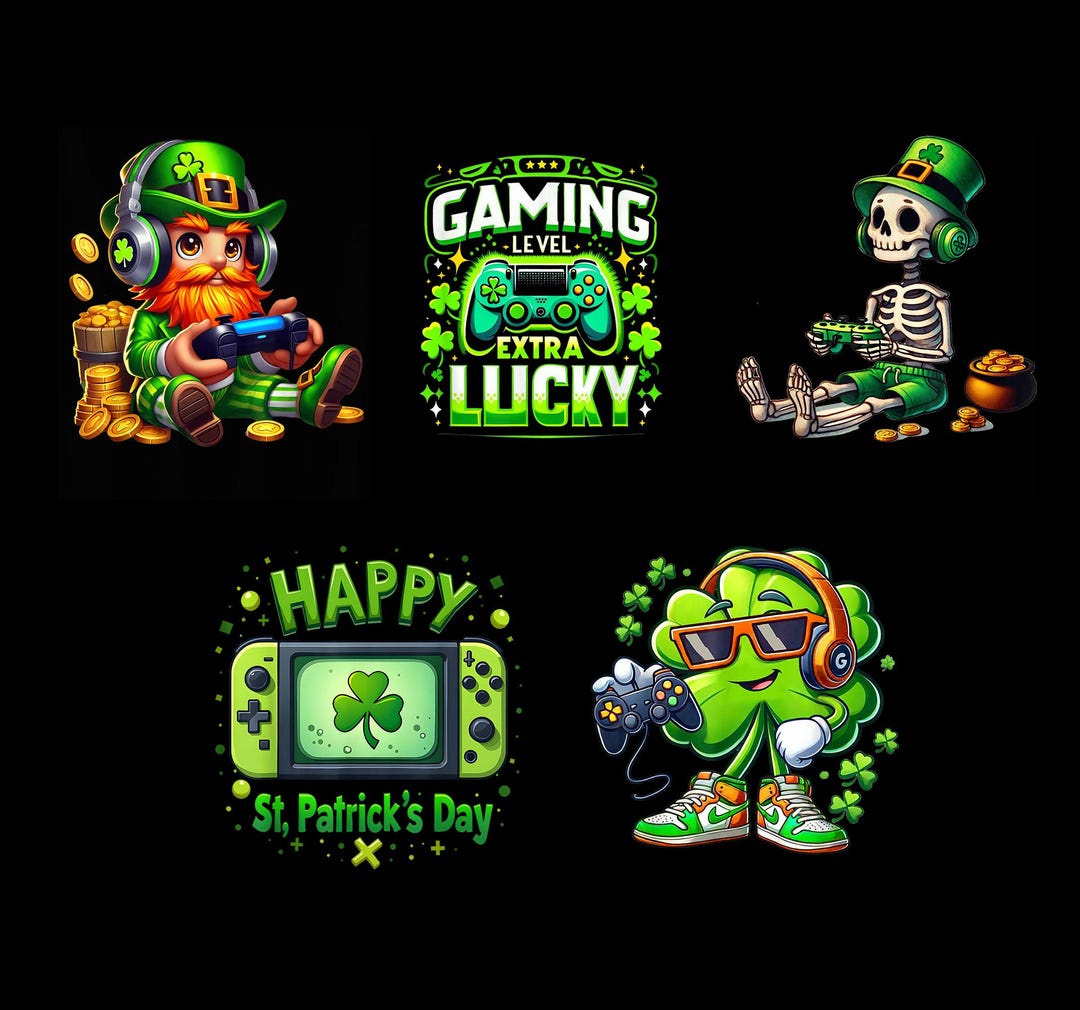Irish I Was Gaming Png, Funny Irish Gamer Png, St Patrick's Day Png ...