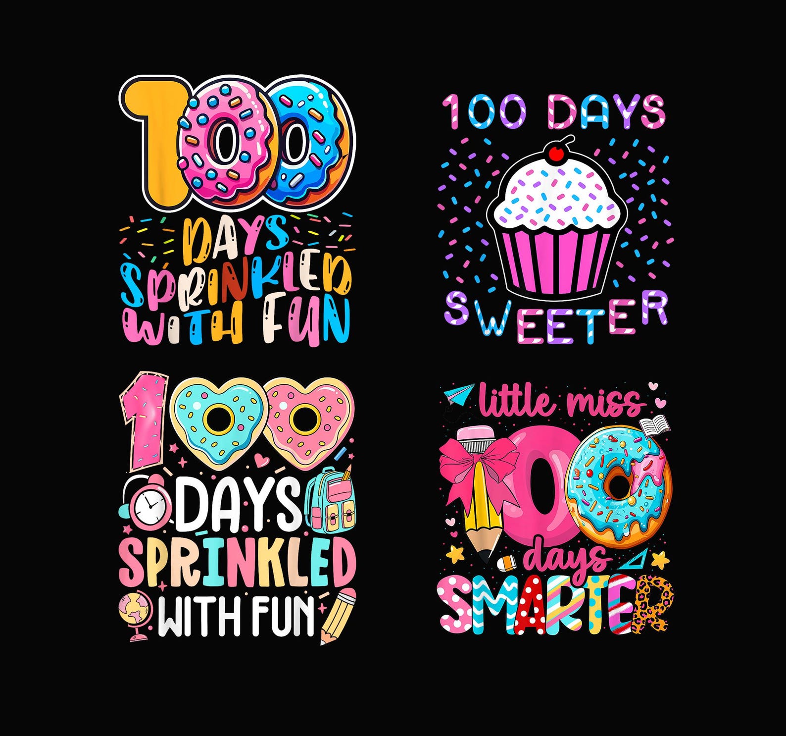 100 Days Sprinkled With Fun Png, Sprinkled Donuts Png, 100 Days of ...