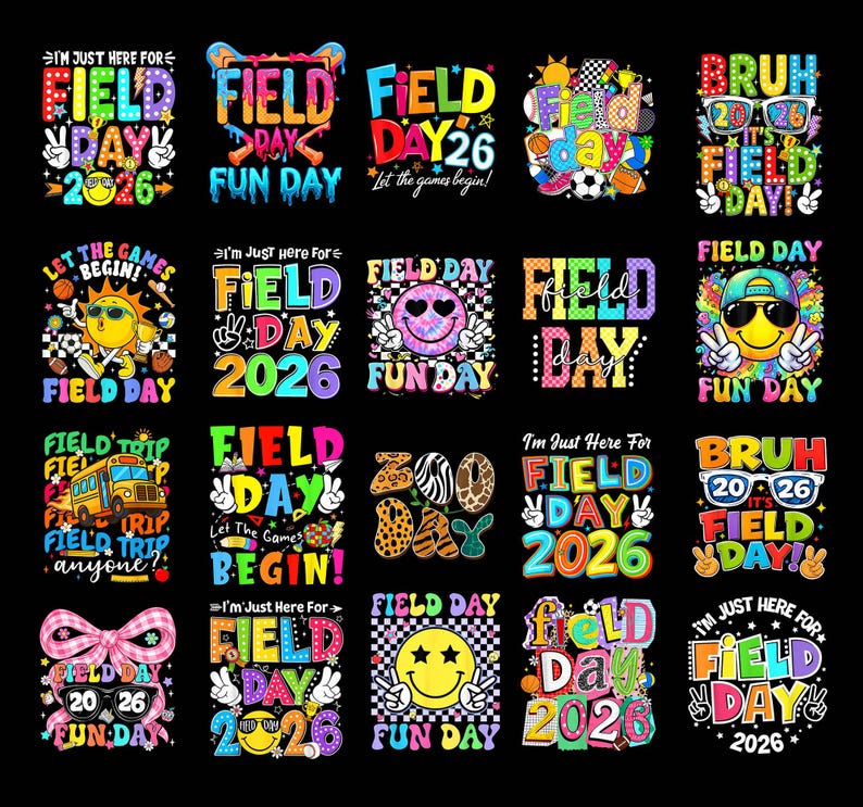 Field Day PNG Bundle, Let the Games Begin 2026 Shirt PNG, Colorful ...