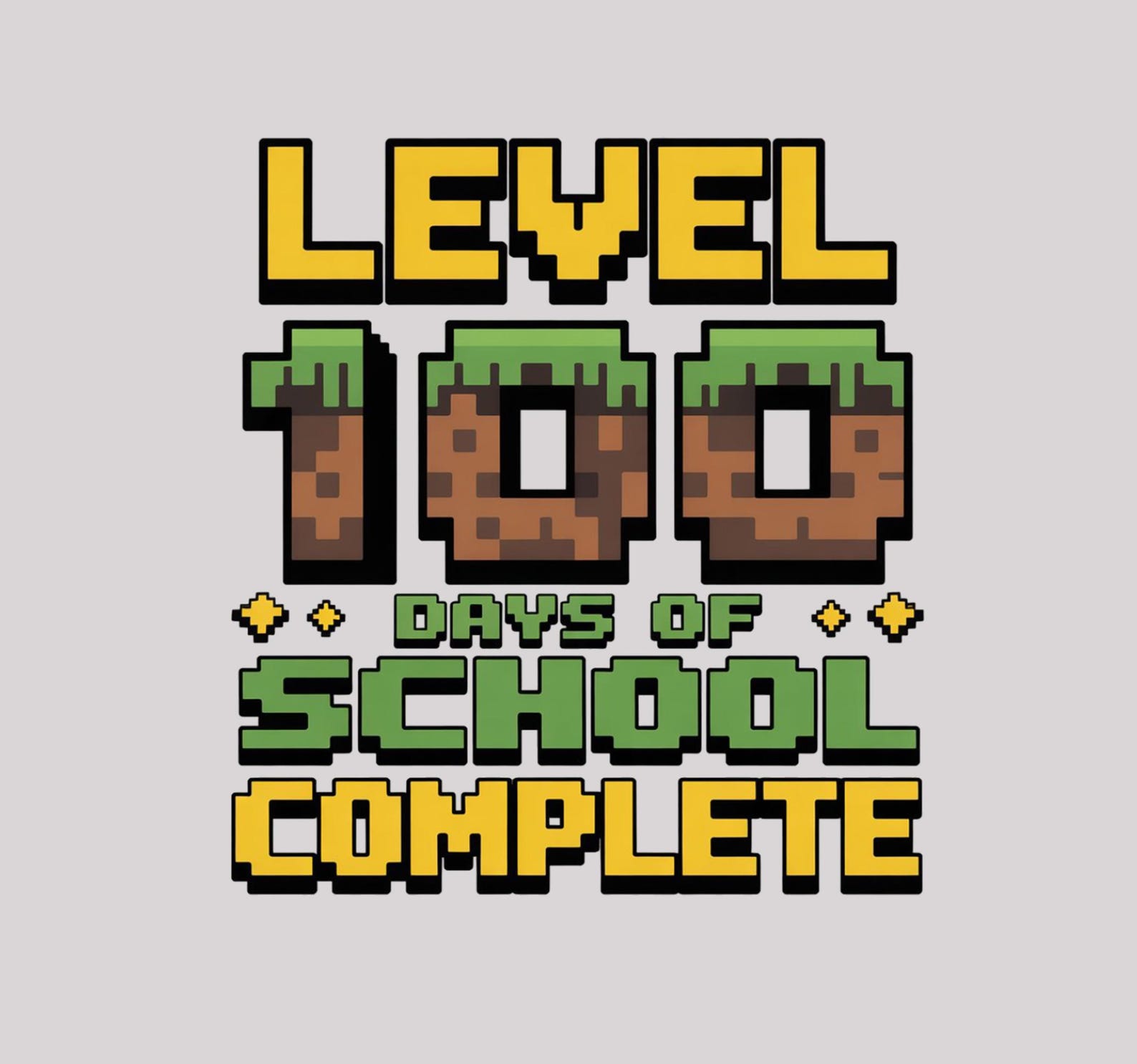 Level 100 Days of School Game Png, 100th Day of School Video Game Png ...