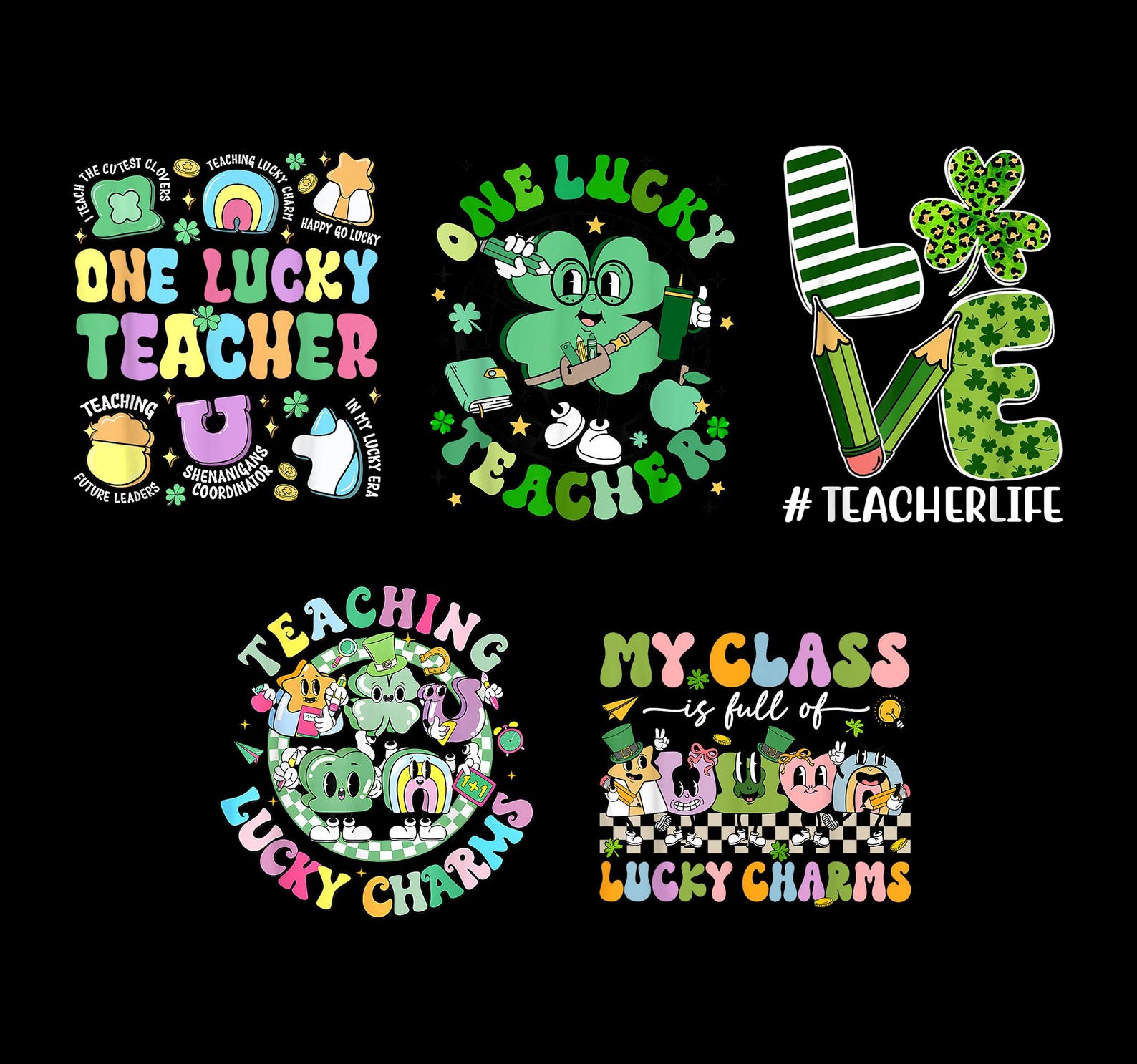 Teacher St Patricks Day Png Bundle, Lucky Teacher Png, Teacher Life Png ...