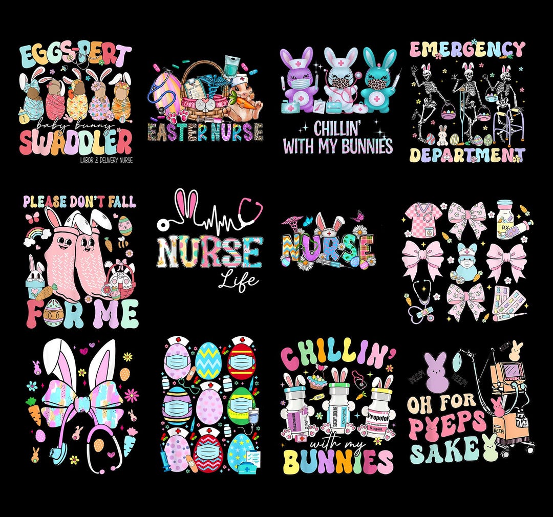 Nurse Easter Day Designs Png, Nurse Easter Bundle Svg, Bunny Nurse Png ...