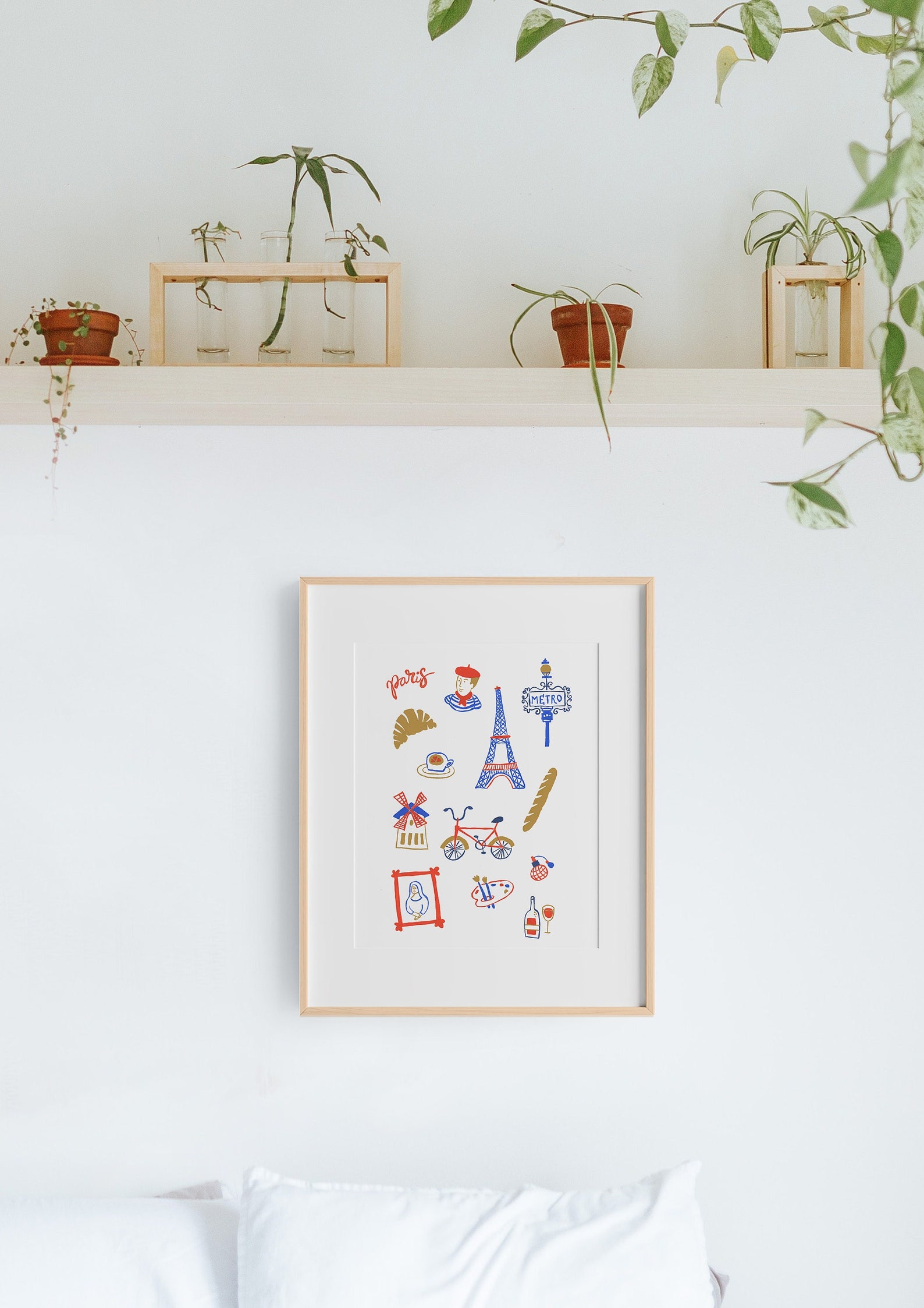 Paris Icons Art Print | Kids Wall Art | Travel Poster | Gouache ...