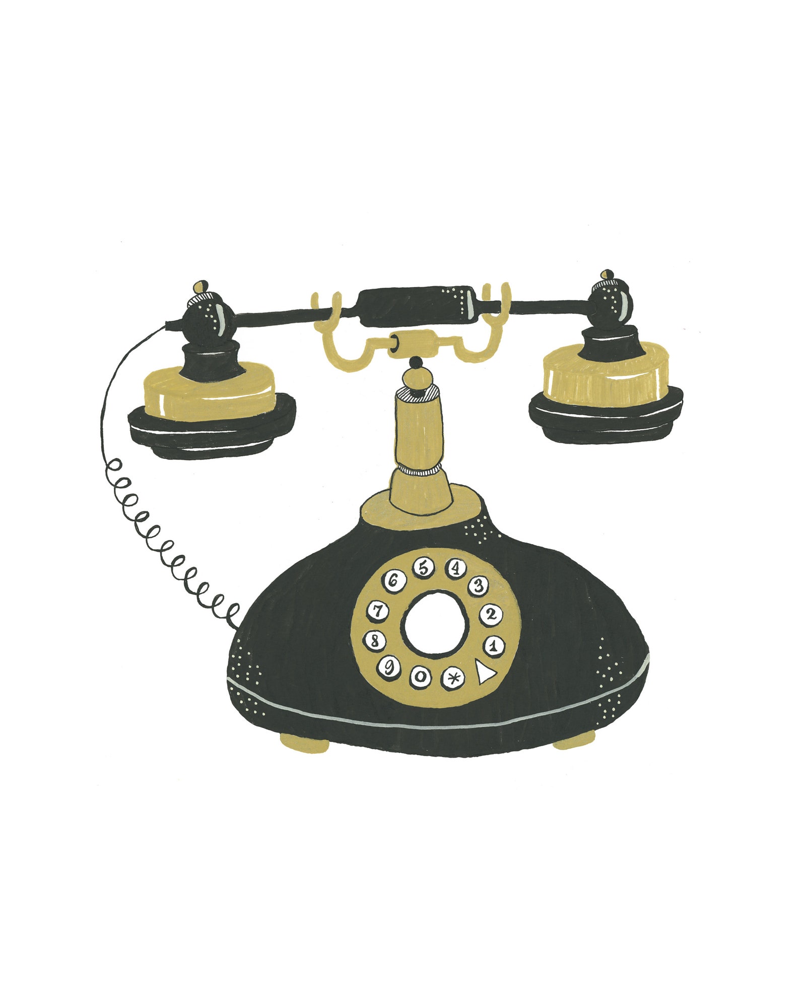 Vintage Phone Art Print | Retro Series Home Decor | Wall Art | Giclee ...