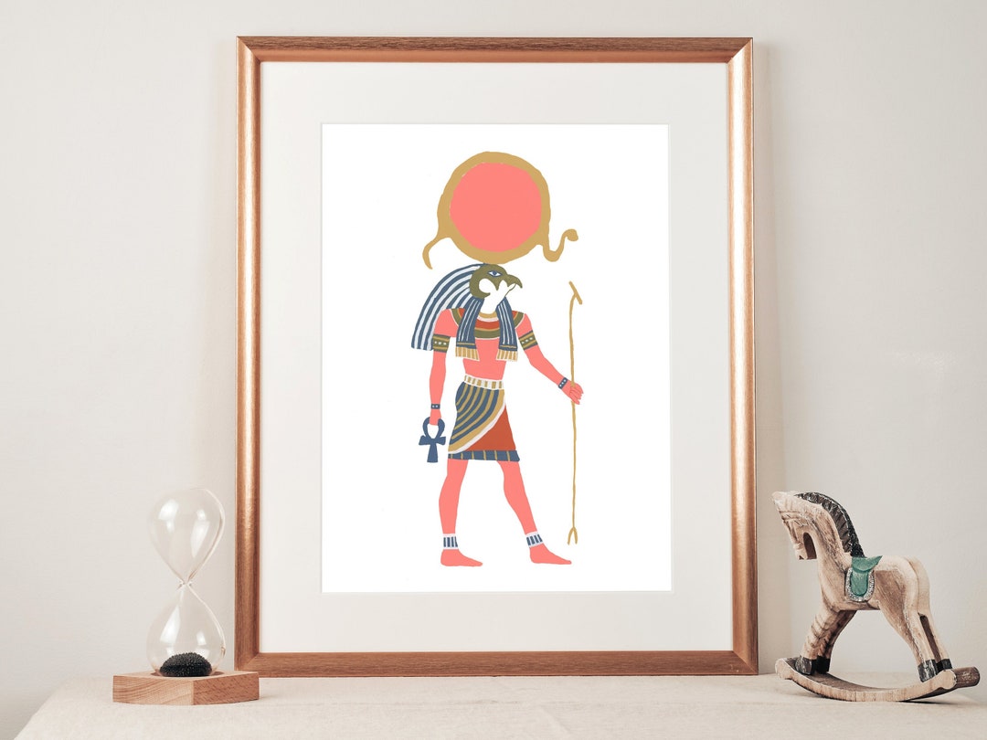 Ra Print | Egypt Wall Art | Giclee Poster | Gouache Illustration ...