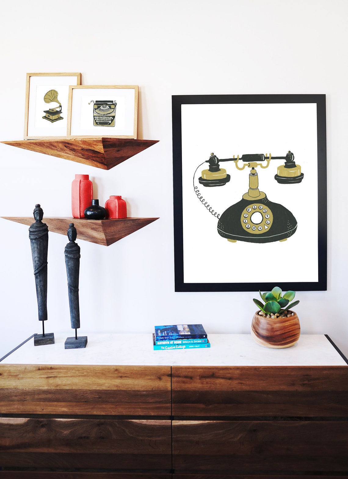 Vintage Phone Art Print Retro Series Home Decor Wall Art - Etsy