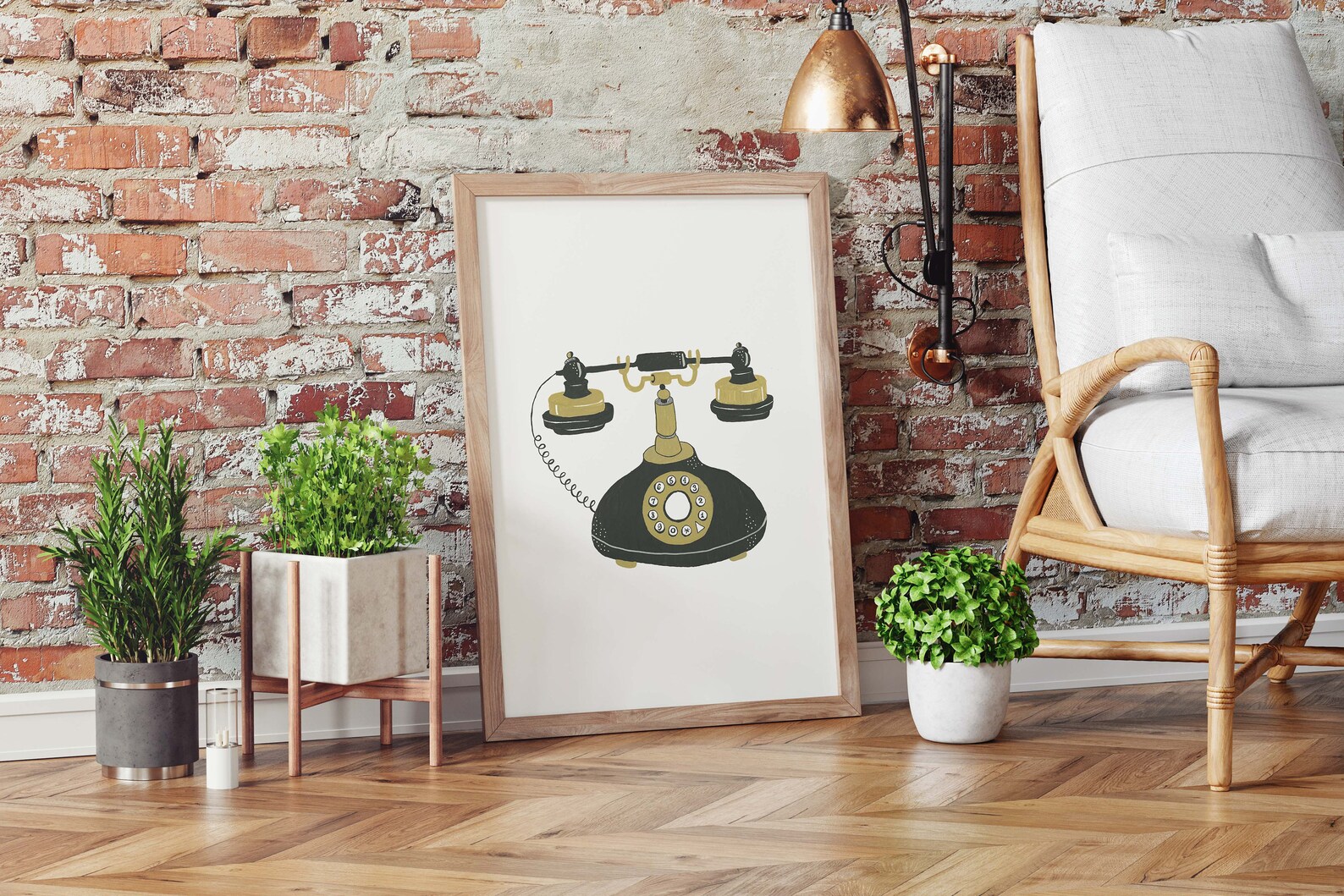Vintage Phone Art Print | Retro Series Home Decor | Wall Art | Giclee ...