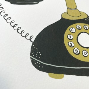 Vintage Phone Art Print | Retro Series Home Decor | Wall Art | Giclee ...