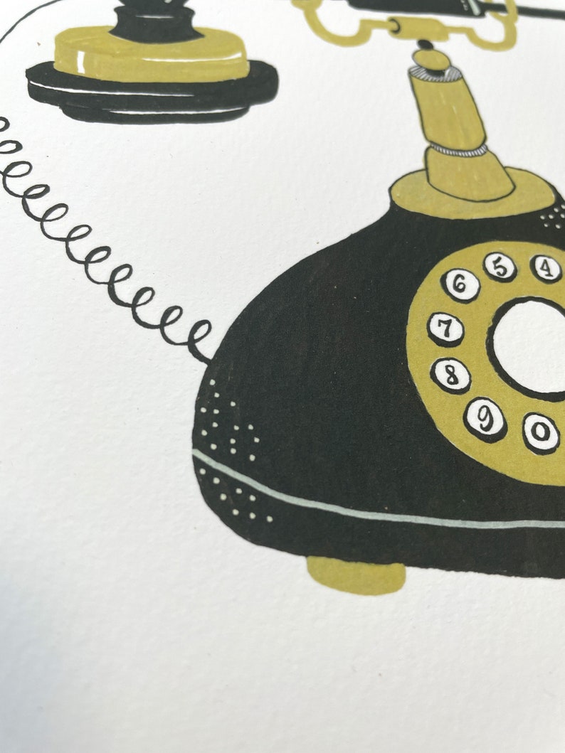 Vintage Phone Art Print Retro Series Home Decor Wall Art - Etsy
