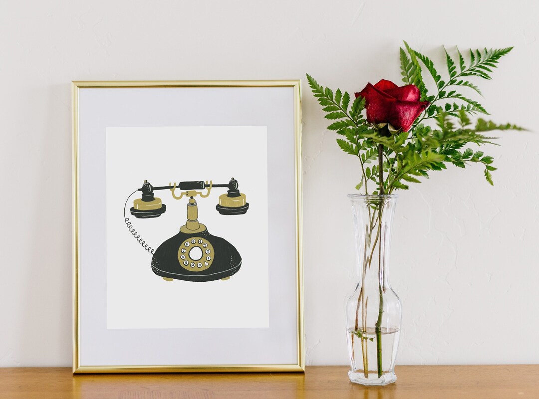 Vintage Phone Art Print | Retro Series Home Decor | Wall Art | Giclee ...