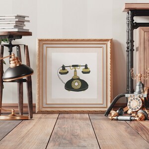 Vintage Phone Art Print | Retro Series Home Decor | Wall Art | Giclee ...