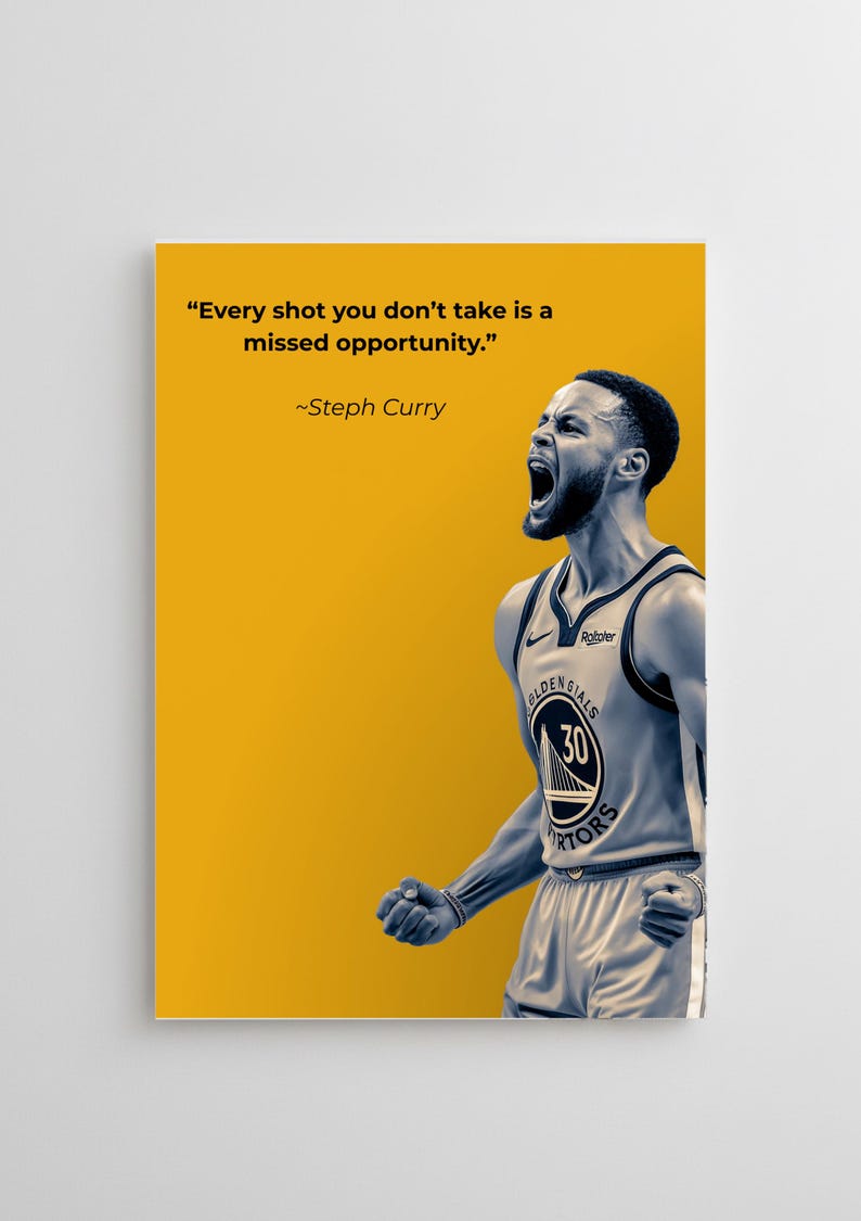 Steph Curry Inspired Digital Download – Printable Basketball Wall Art ...