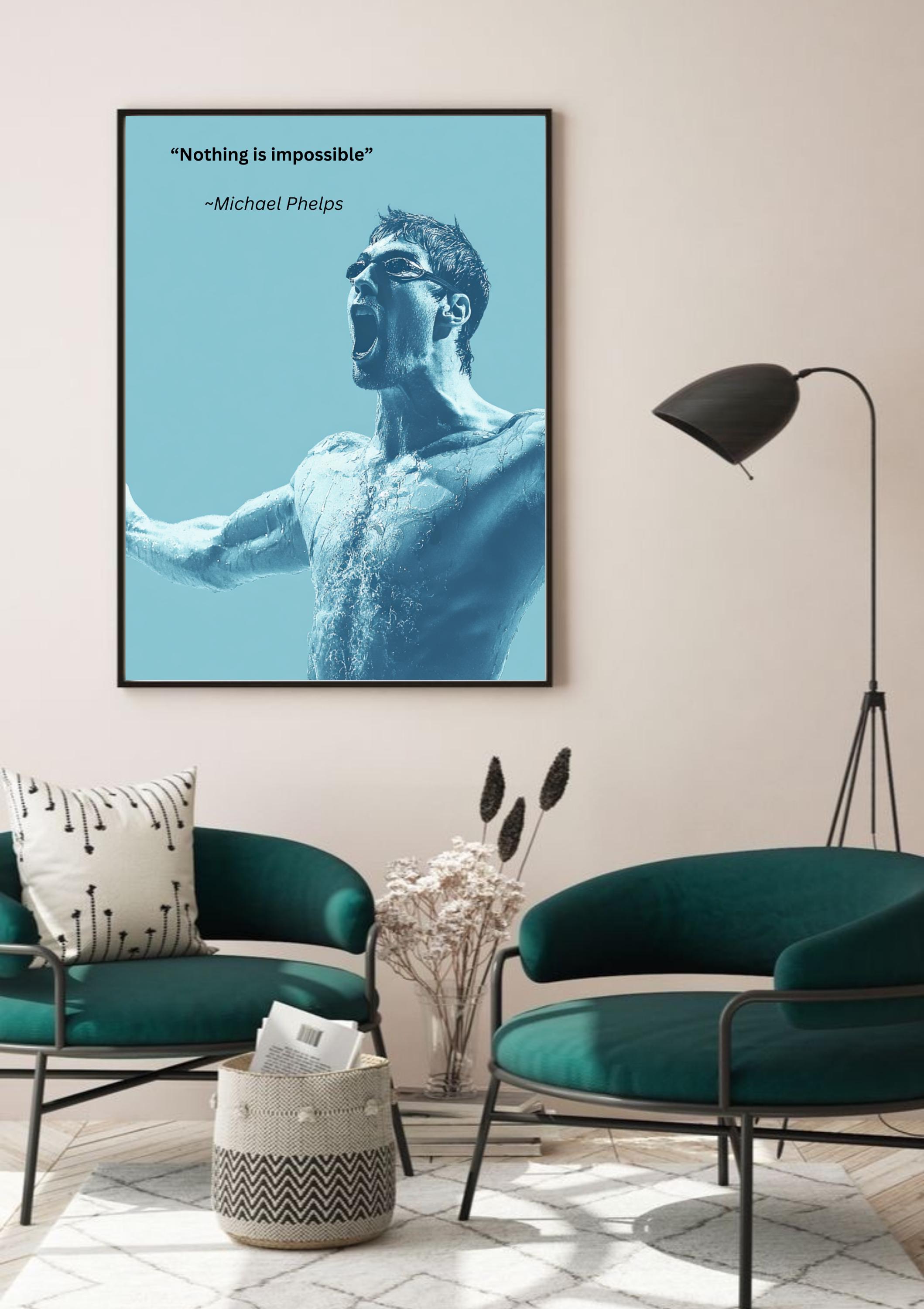 Michael Phelps Quote Wall Art | Swimming Motivational Poster | Olympic ...
