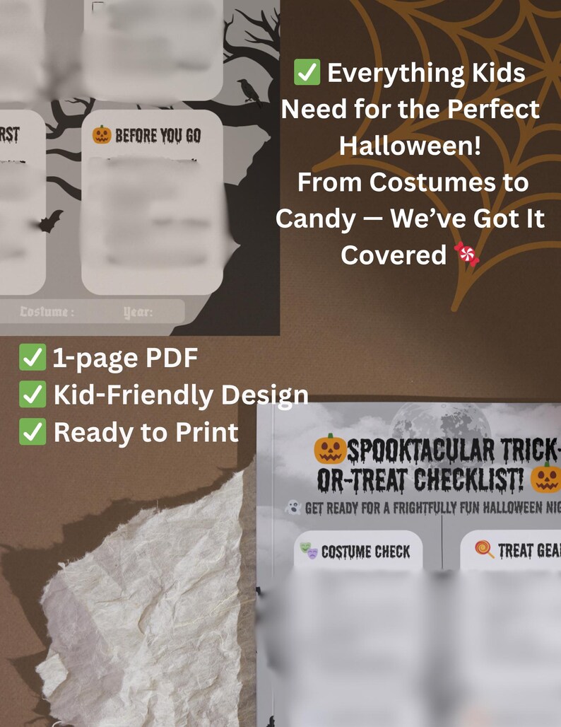 Halloween Trick-or-treat Checklist | Fun Kid's Planner (PDF ...
