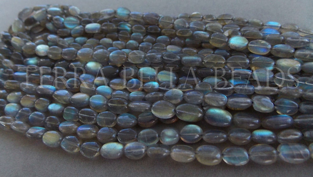 12" Strand LABRADORITE Smooth Gem Stone Oval Beads 6mm - 8mm - Etsy UK