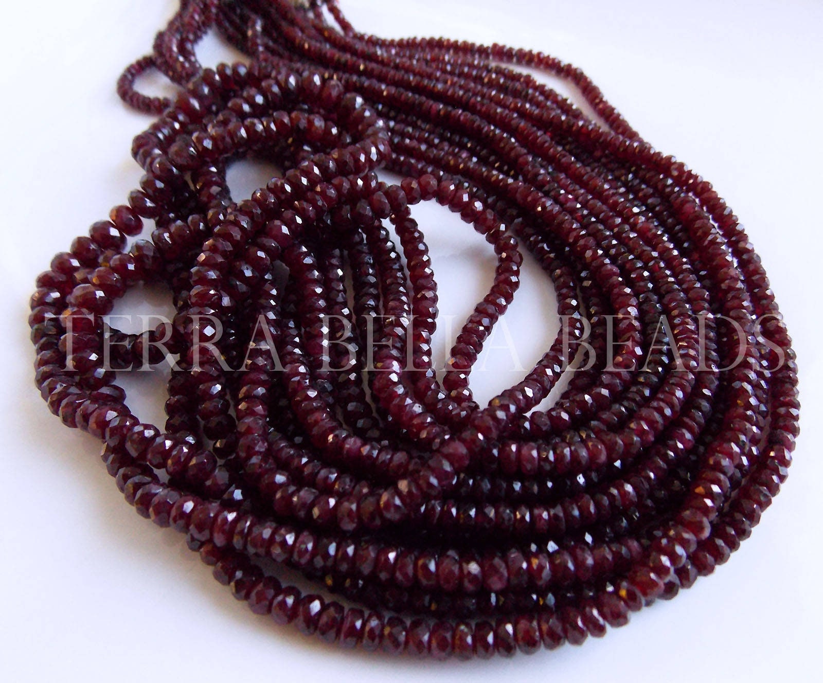 Buy 7 Natural AAA LONGIDO RUBY Gem Stone Faceted Rondelle Online in ...