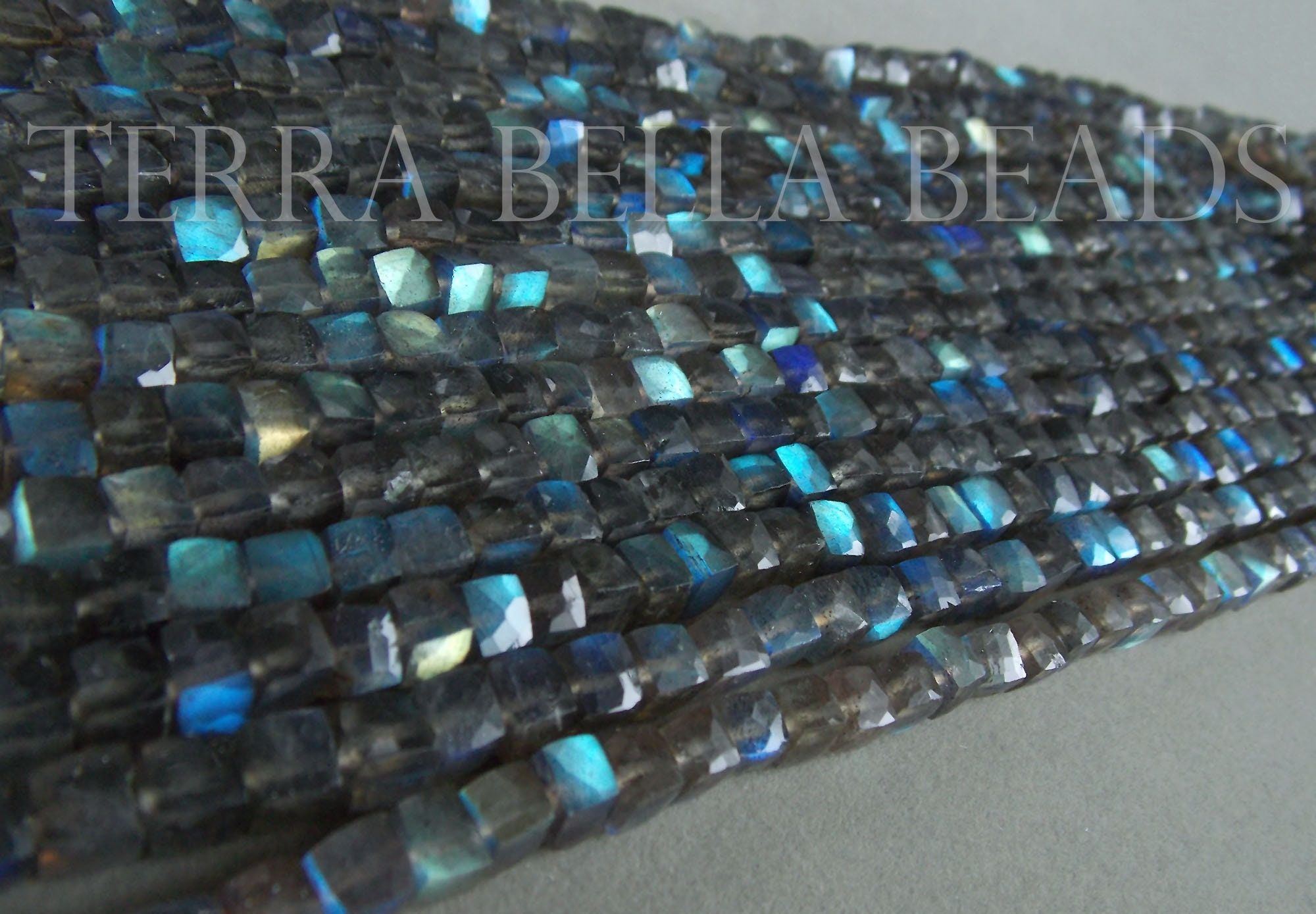 7 Strand LABRADORITE Faceted Gem Stone Cube Beads 6mm - Etsy