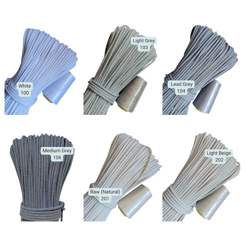 5mm Stiff Eco Cotton Cord | Polyester Core for Bag Making - Etsy